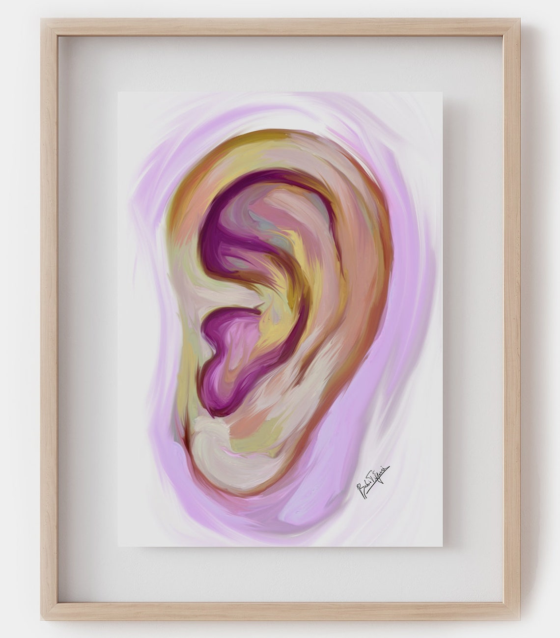 Abstract ear artwork external ear art print ENT art | Etsy