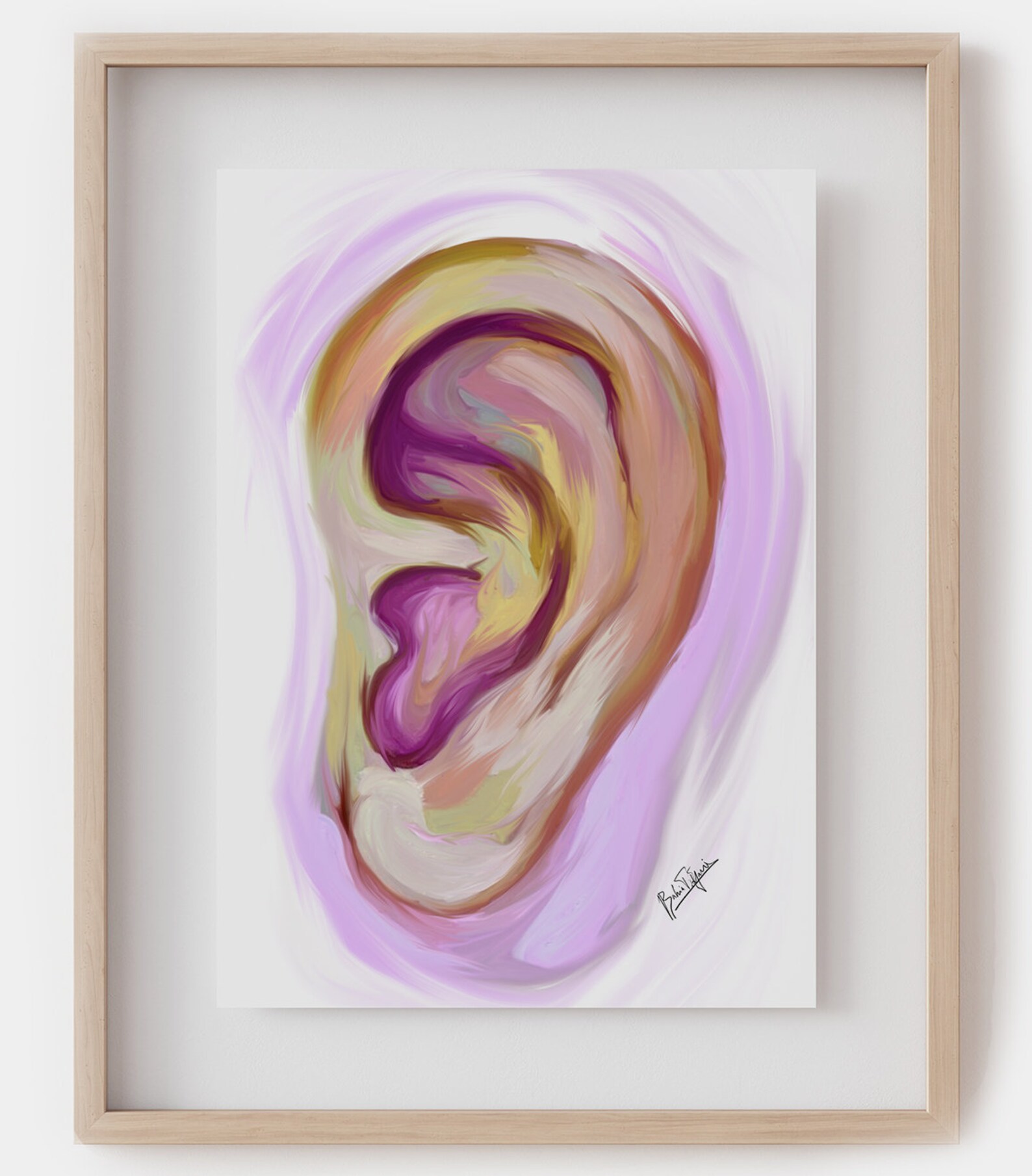 Abstract ear artwork external ear art print ENT art | Etsy