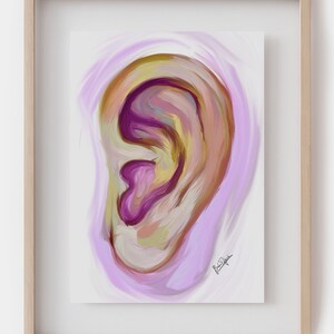Abstract Ear Artwork- External Ear Art Print- ENT Art- Audiology Art ...