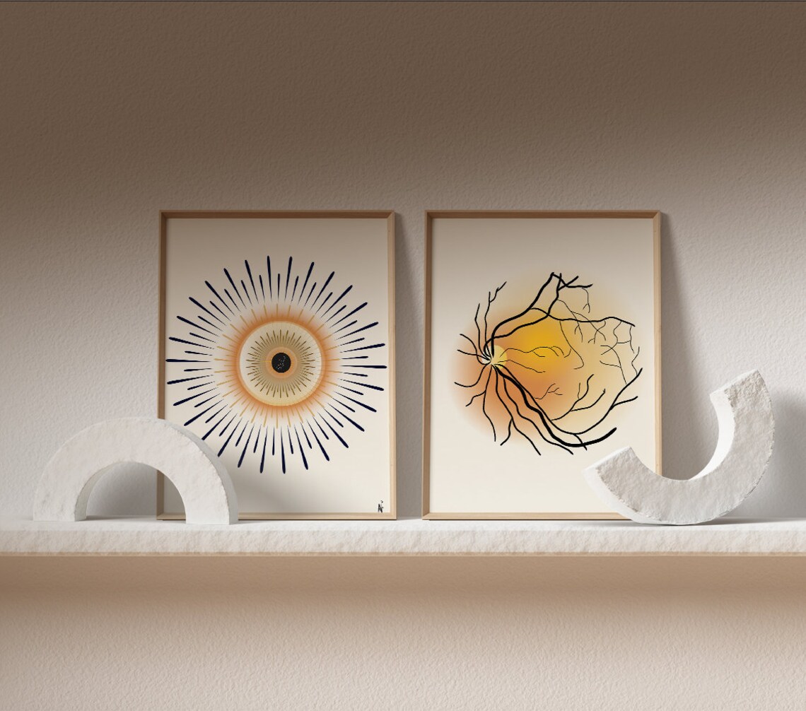 Retina Anatomy Boho Art-human Eye Line Art-ophthalmology Wall | Etsy
