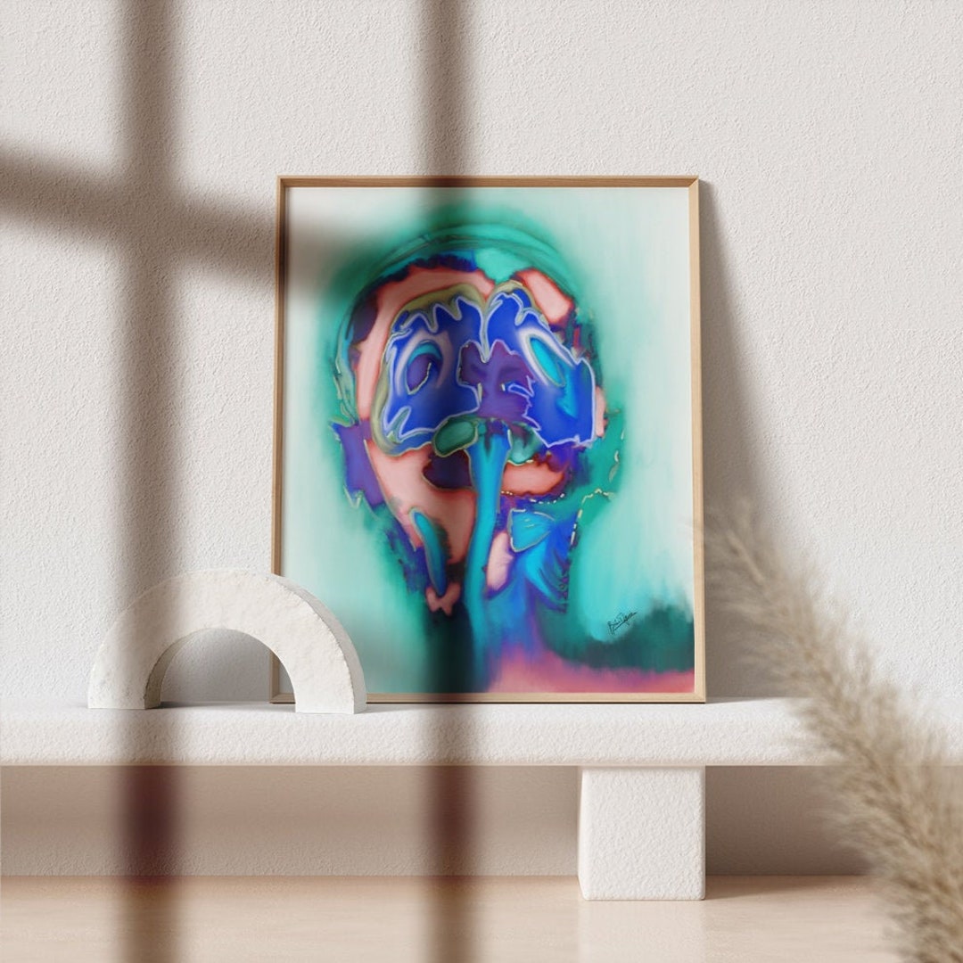Abstract Coronal Brain Section CT Art Print –brain Neurology Art ...