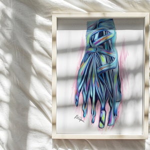 Abstract Podiatry Art Print-feet Anatomy Artwork-musculoskeletal ...
