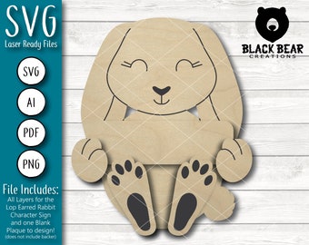 Lop Eared Rabbit Svg | Etsy