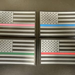 Patriotic Red Line US Flag Morale Patch - Made in the USA - Etsy