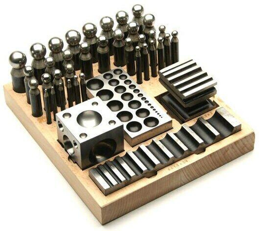42pc Jumbo Dapping Tools Set With Dies on Wood Stand - Etsy