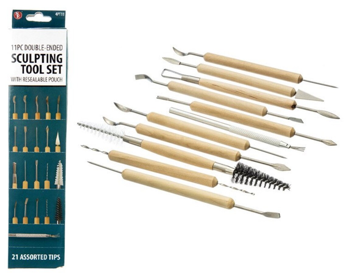 11pc Double-sided Pottery Tool Set 21 Assorted Tips and - Etsy