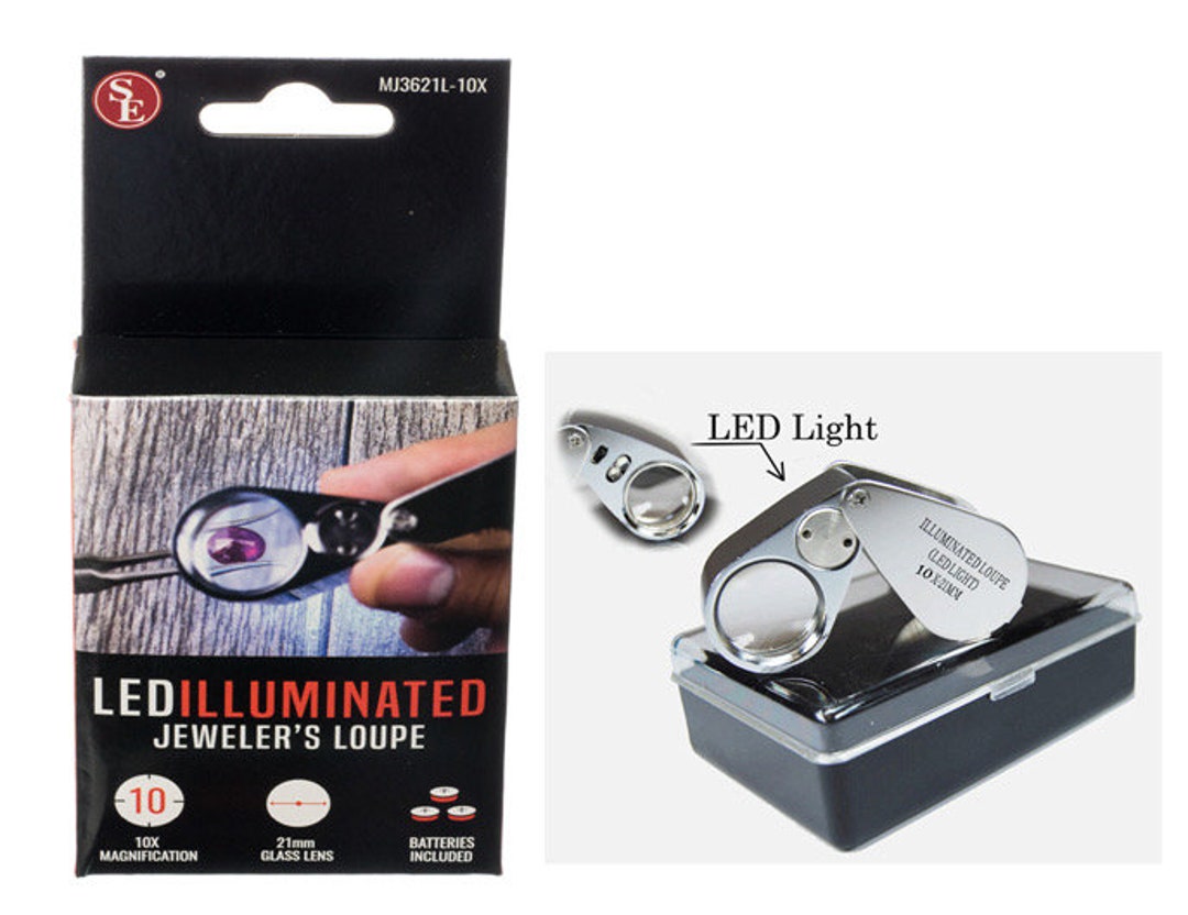 10x21mm/2 LED Illuminated Jeweler's Loupe in Plastic Box - Etsy