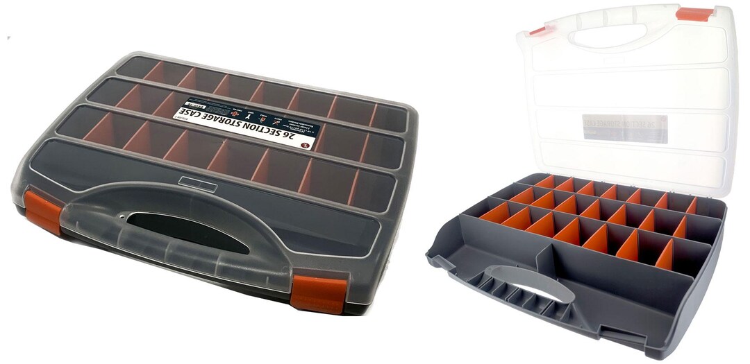 26-compartment Plastic Storage Box With Adjustable Sections for Tools ...