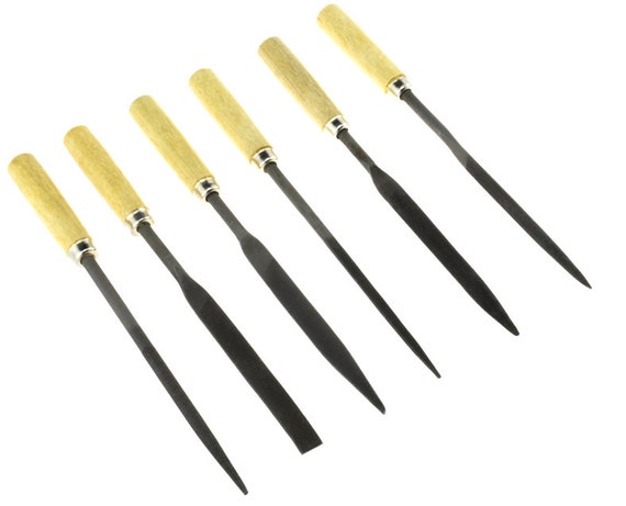6pc Needle File Set With Wooden Handle Coarse Cut - Etsy