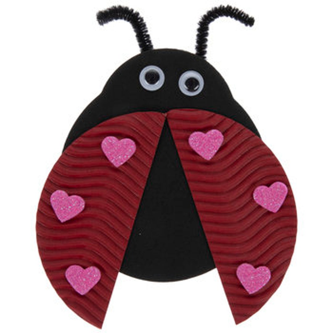 Valentine Card Foam Ladybug Craft Kit - Etsy