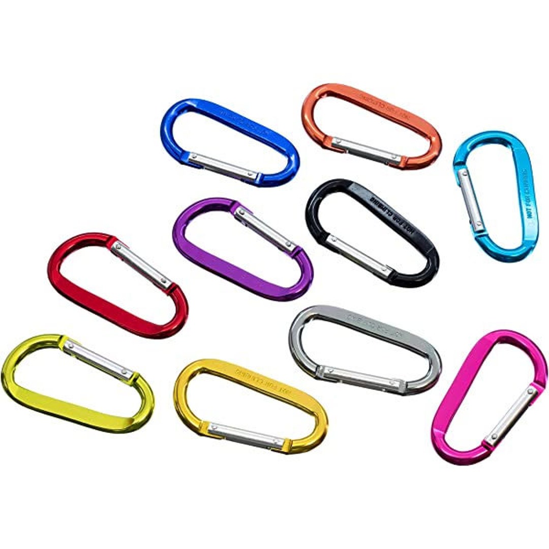 10 Pc / 8MM Heavy Duty Assorted Colored Carabiner Set Keychains - Etsy
