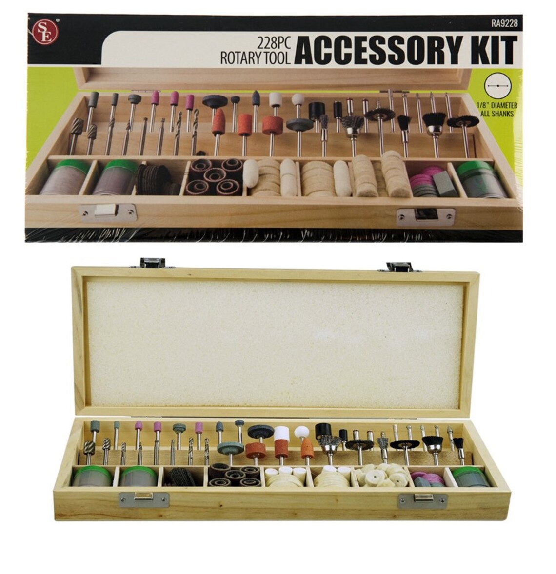 228pc Rotary Tool Accessories in Wooden Box - Etsy