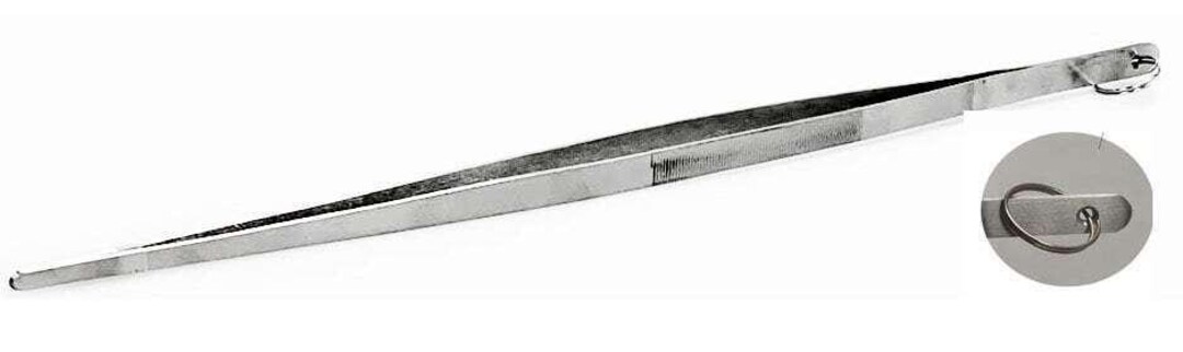 18" Stainless Steel Tweezer With Split Ring Attached - Etsy