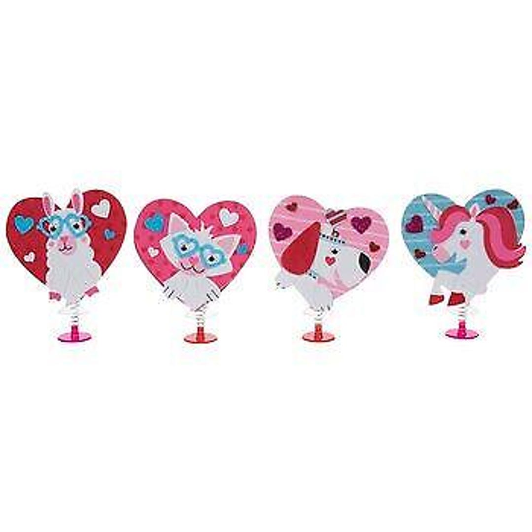 Valentines Diy Cards Jump-up Characters Foam Hearts Craft Kit - Etsy