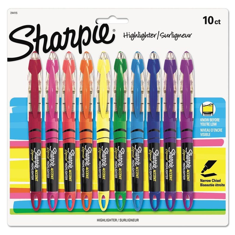 Sharpie - Accent Liquid Pen Style Highlighter, Chisel Tip, Assorted ...