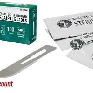100pc Box 10 Sterilized Scalpel Blades 440 Steel - Etsy