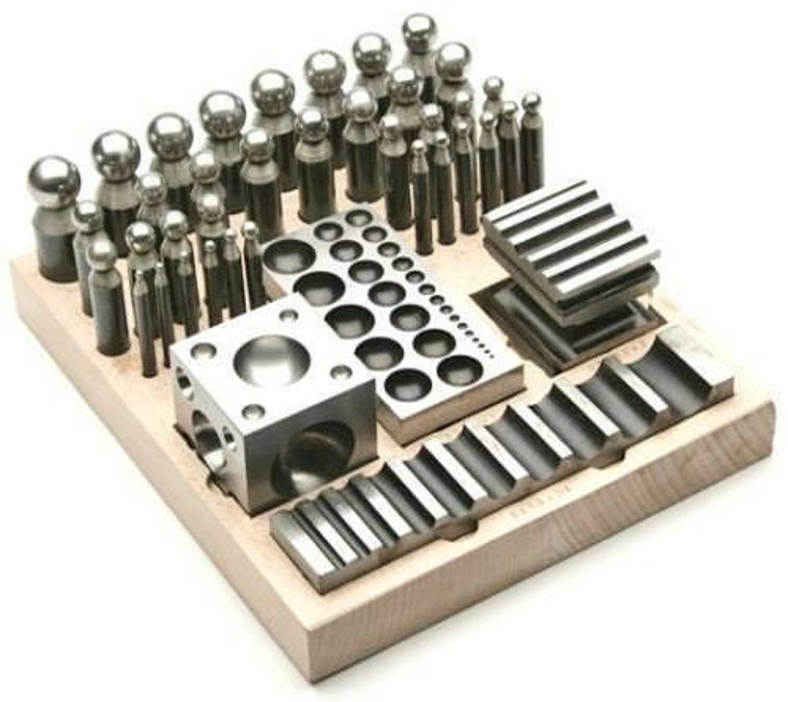 42pc Jumbo Dapping Tools Set With Dies on Wood Stand - Etsy