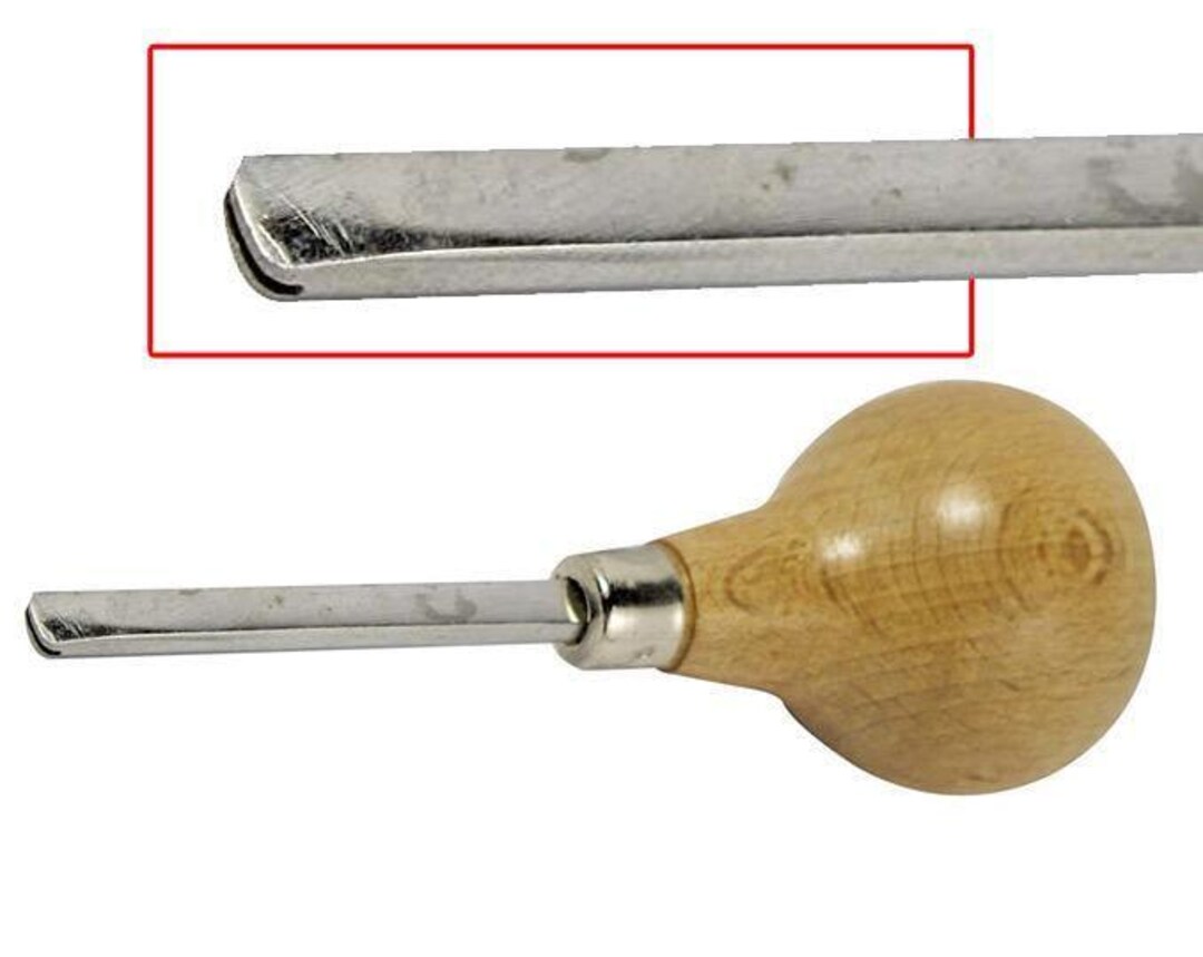 4" Prong Pusher With Rectangle Tip With Slot & Wood Handle - Etsy
