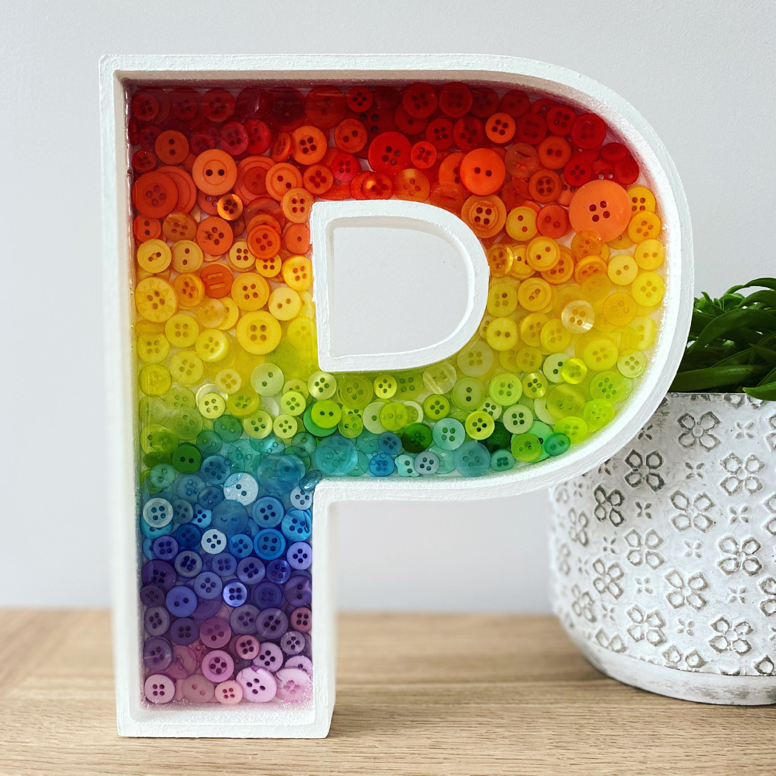 Fillable Letter | Rainbow | Decorative Letter | Nursery Decor | Unique ...
