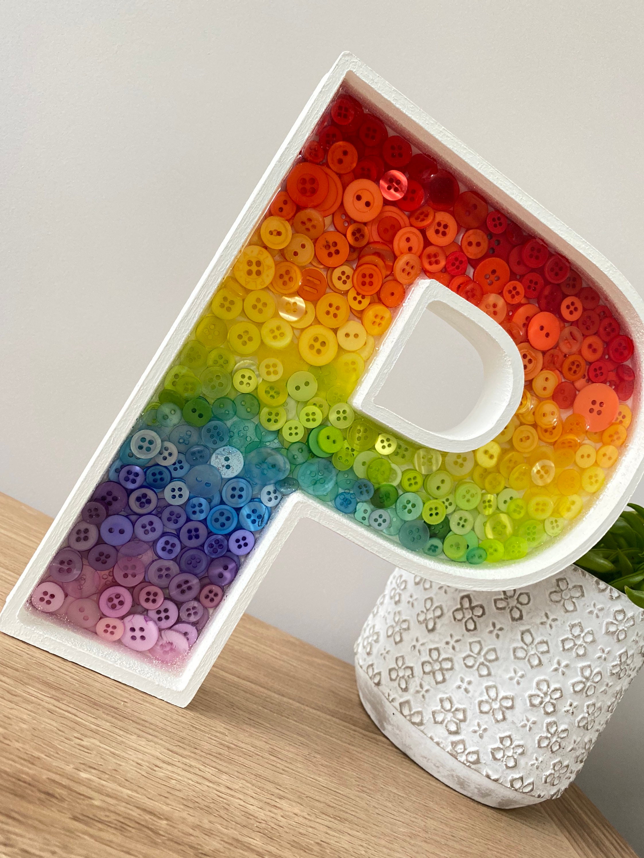 Fillable Letter | Rainbow | Decorative Letter | Nursery Decor | Unique ...