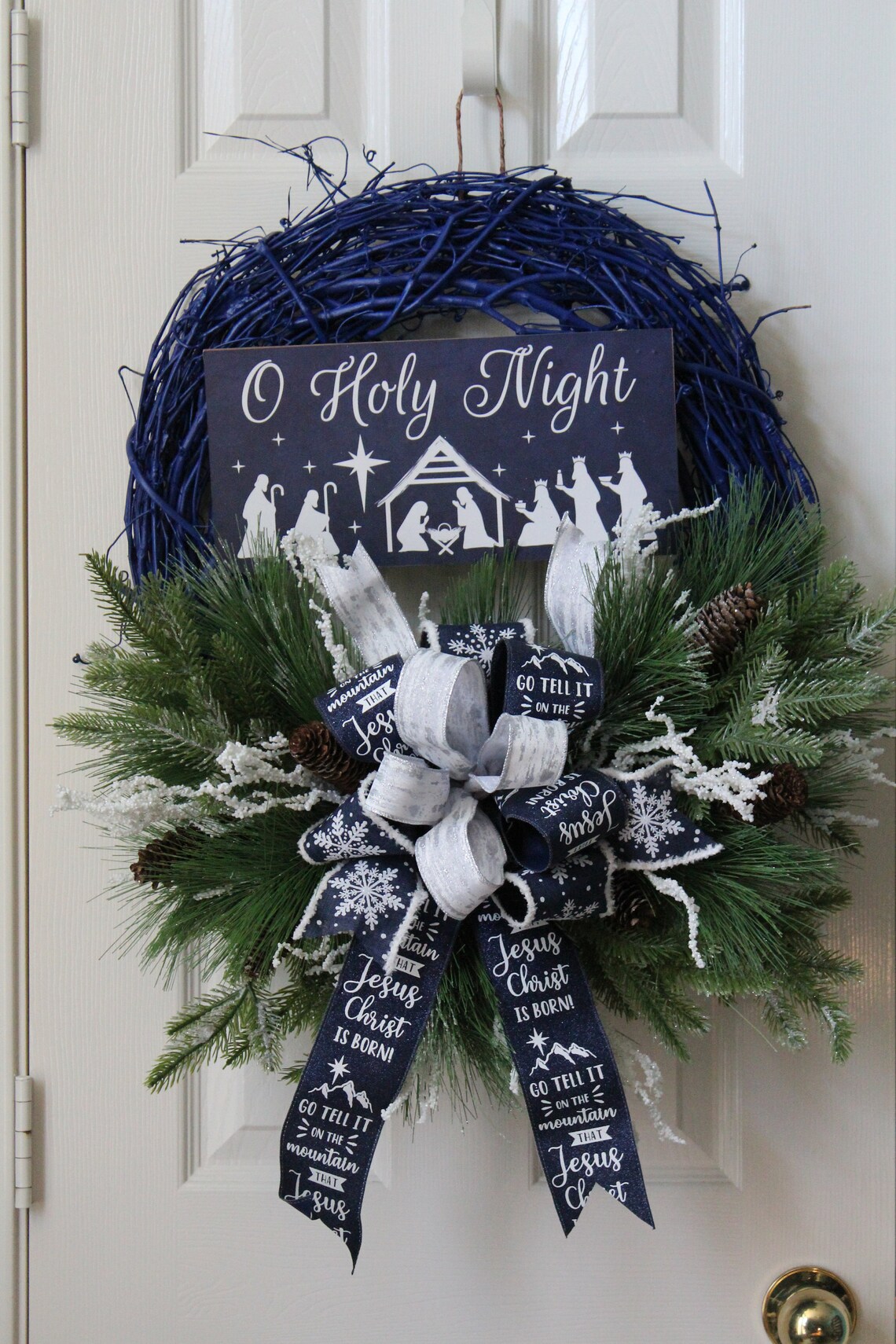 18 Round Grapevine Holiday Christmas Wreath Nativity - Etsy
