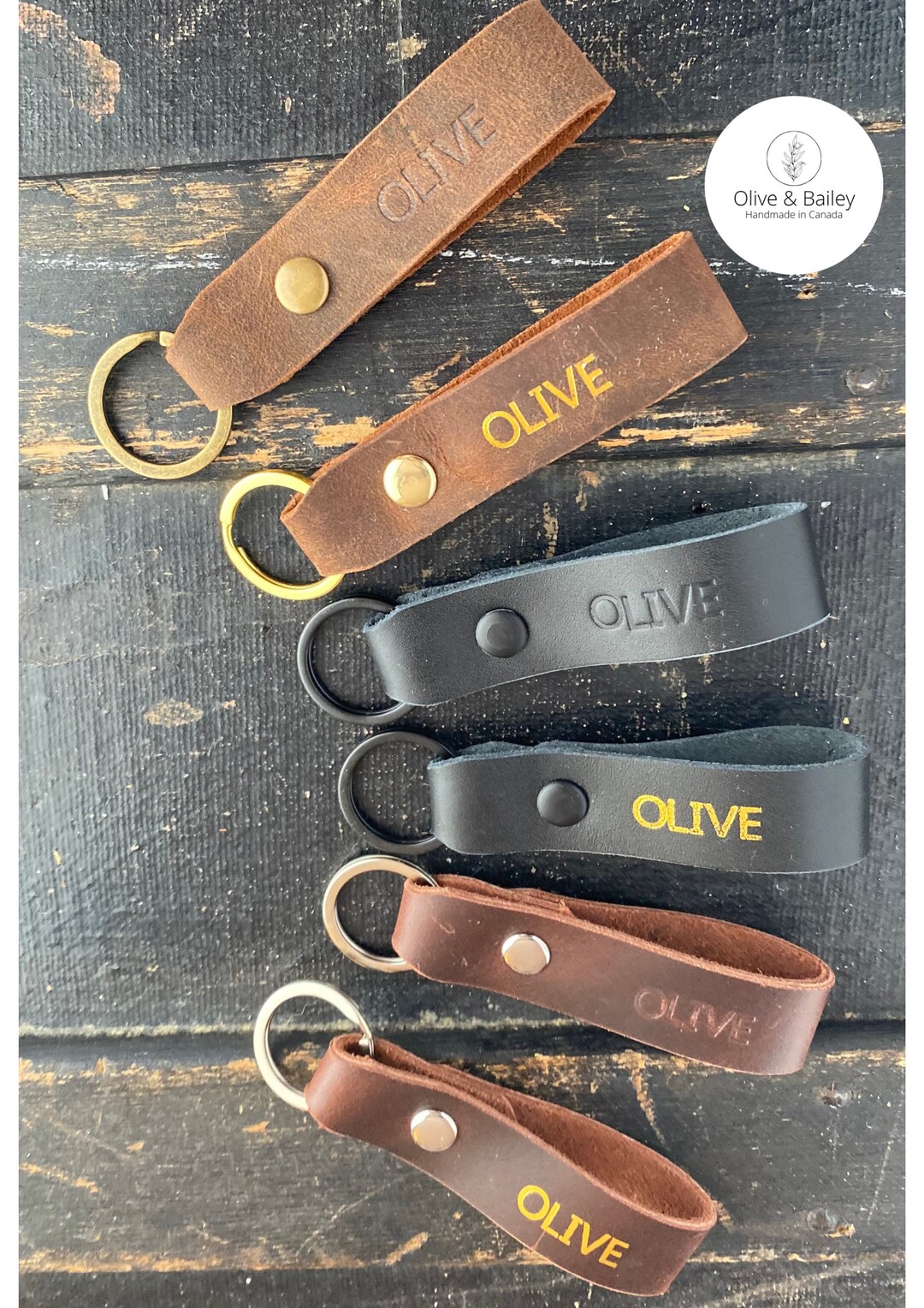 Custom Monogram Leather Keychain //key Fob //best Gift for Her - Etsy