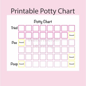 Pink Potty Training Sticker Chart - Etsy