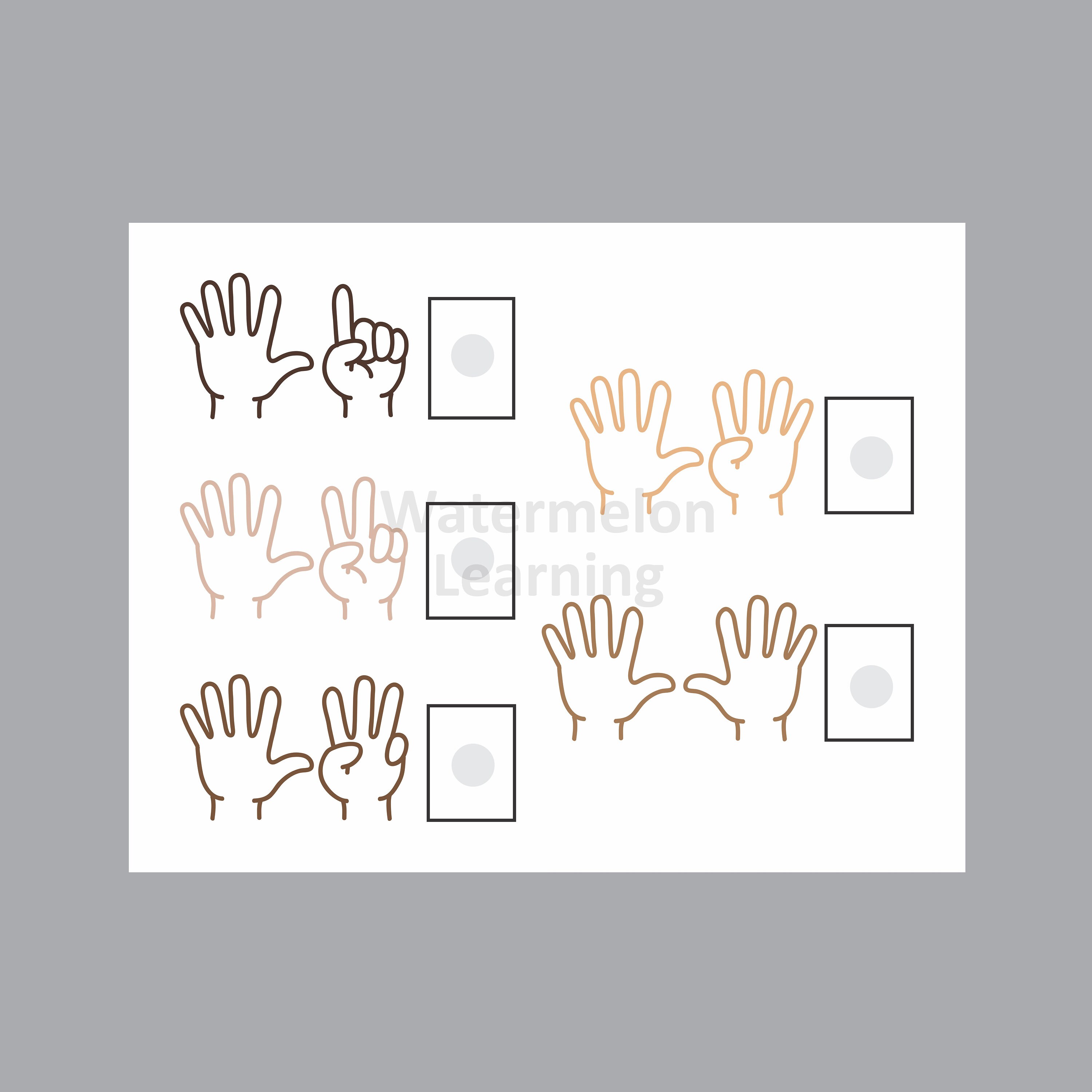 Counting Fingers One to Ten Learning Pages - Etsy