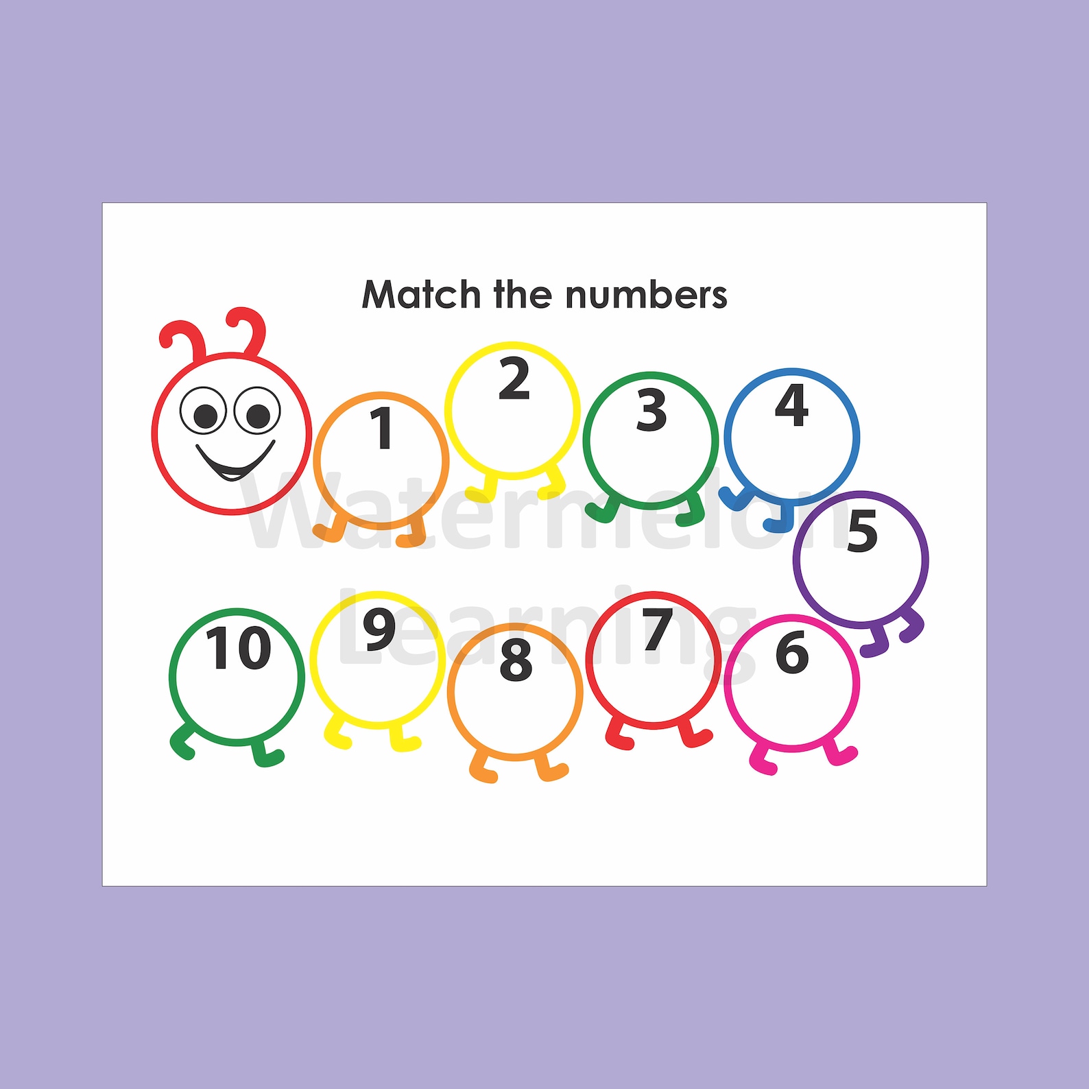 Counting One to Ten Caterpillar - Learning Binder Page - Etsy