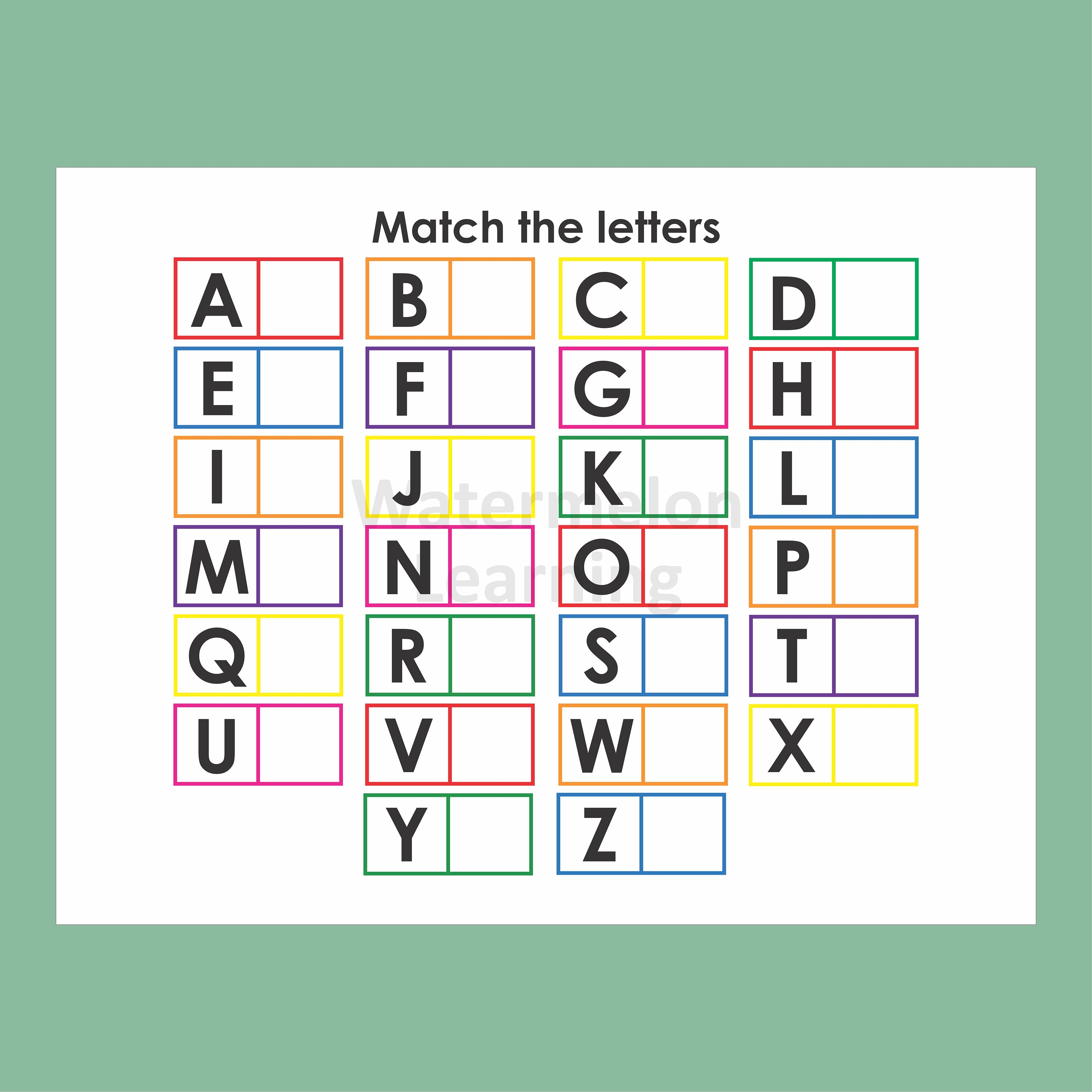 Upper Case to Lower Case Alphabet Matching - Learning Binder Page - Etsy