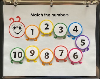 Counting to Ten Caterpillar Activity Printable, Learn to Count, Numbers ...
