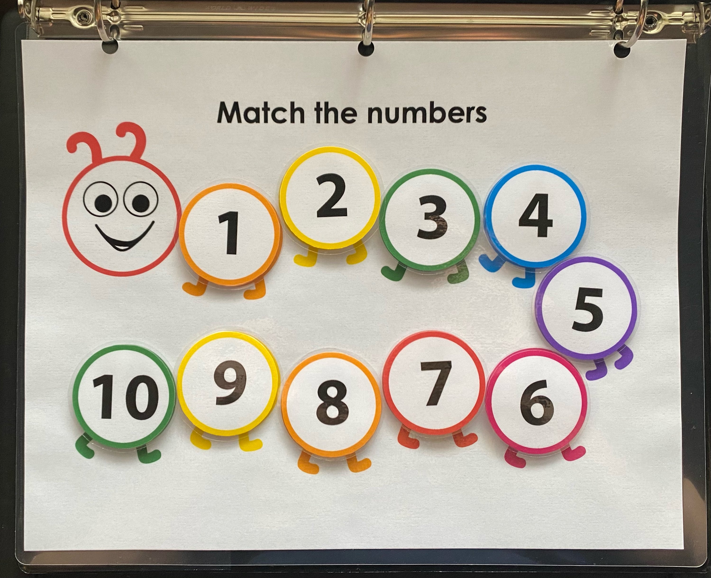 Counting One to Ten Caterpillar - Learning Binder Page - Etsy