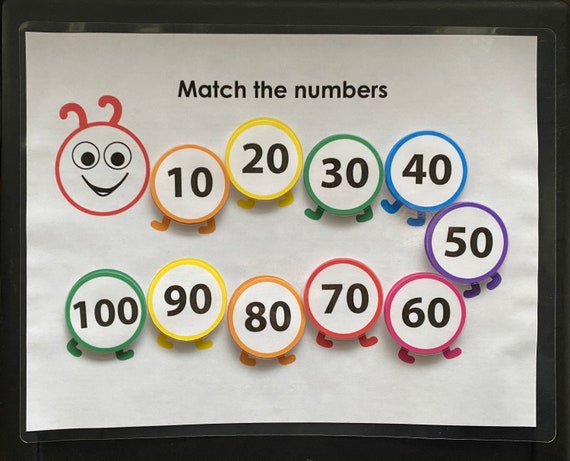 Counting by Ten Caterpillar Learning Page Skip Counting | Etsy