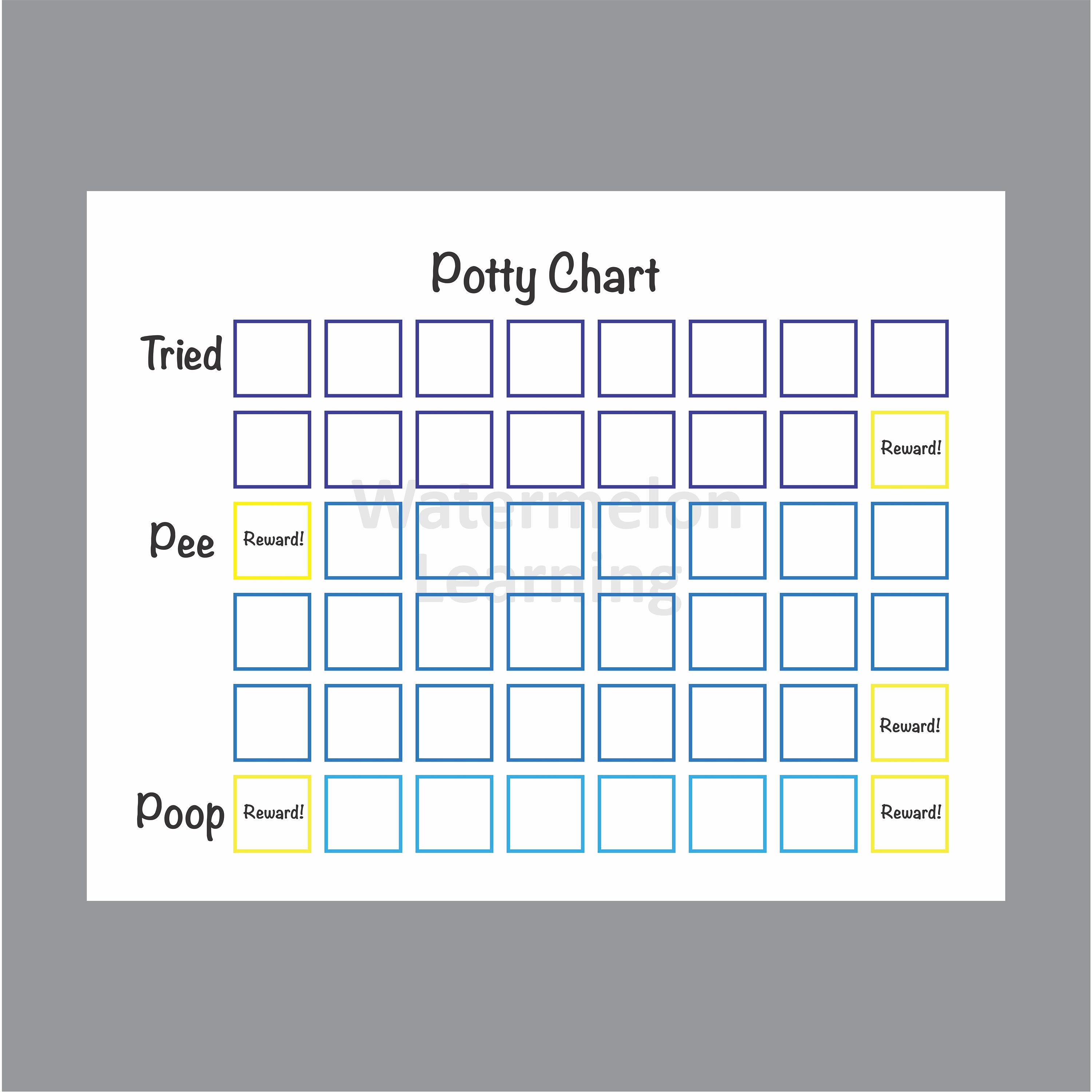 Potty Training Sticker Chart and Certificate - Blue - Etsy