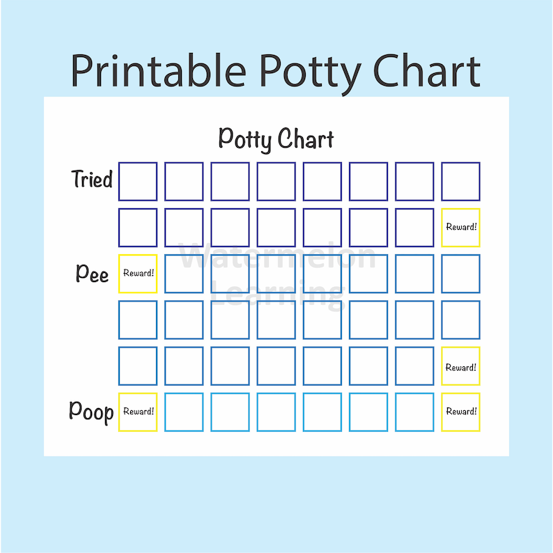 Blue Potty Training Sticker Chart - Etsy