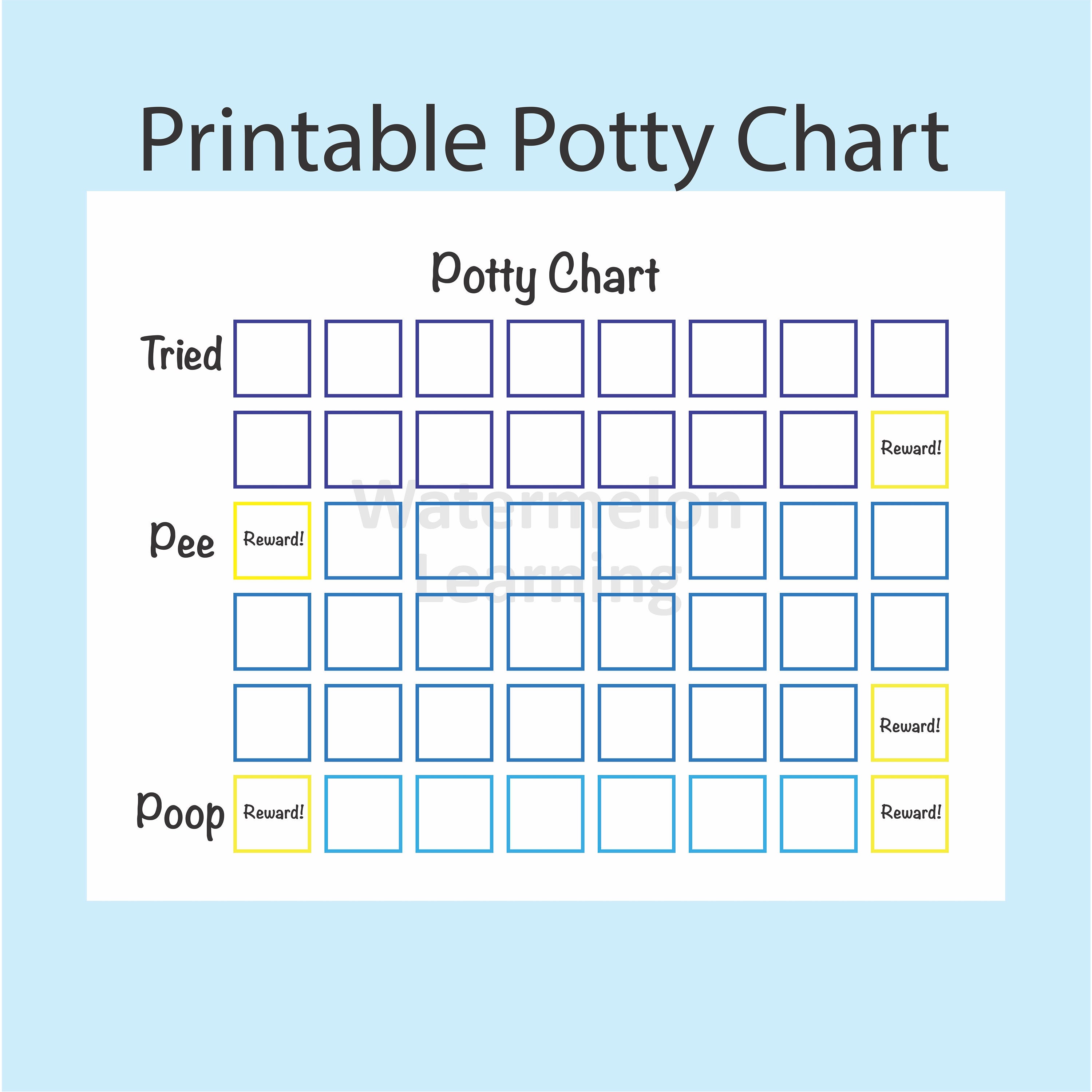 Blue Potty Training Sticker Chart - Etsy
