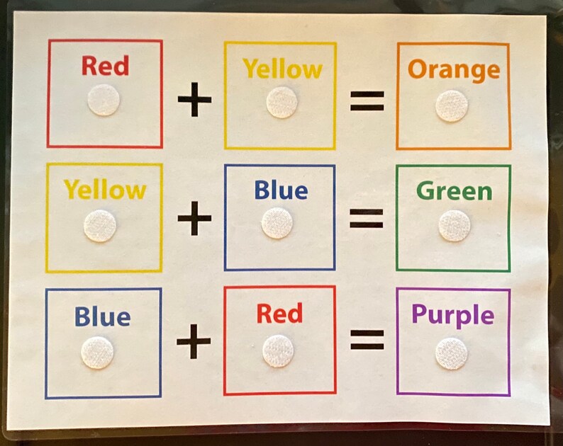 Color Mixing - Learning Binder Page - Etsy