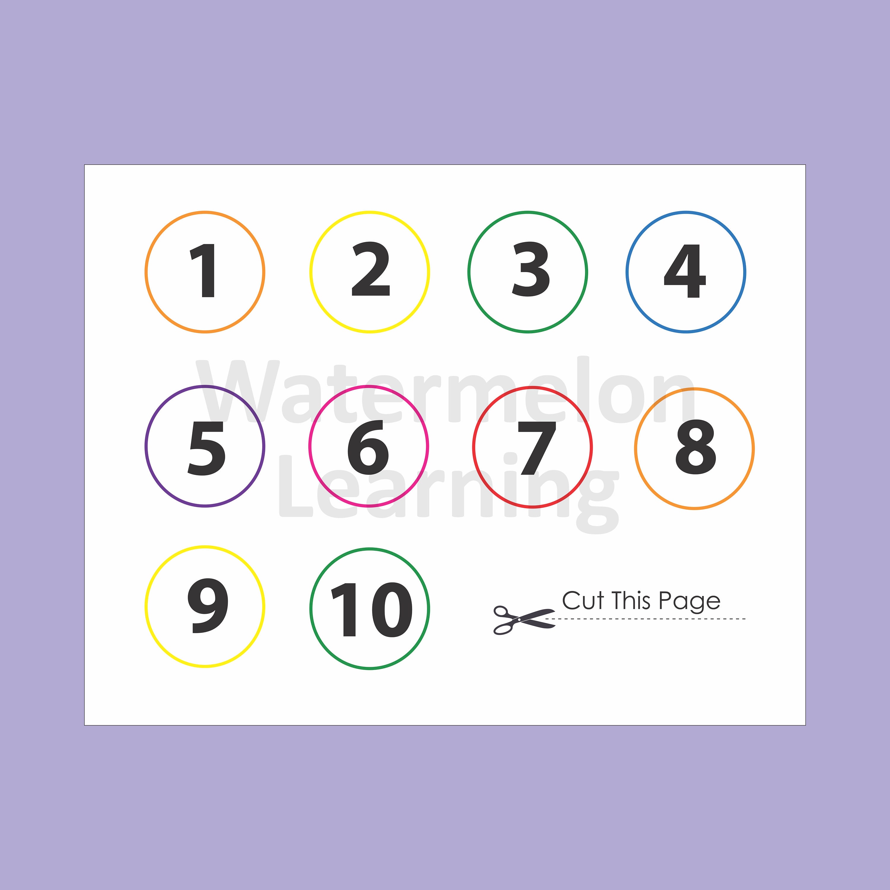 Counting One to Ten Caterpillar - Learning Binder Page - Etsy