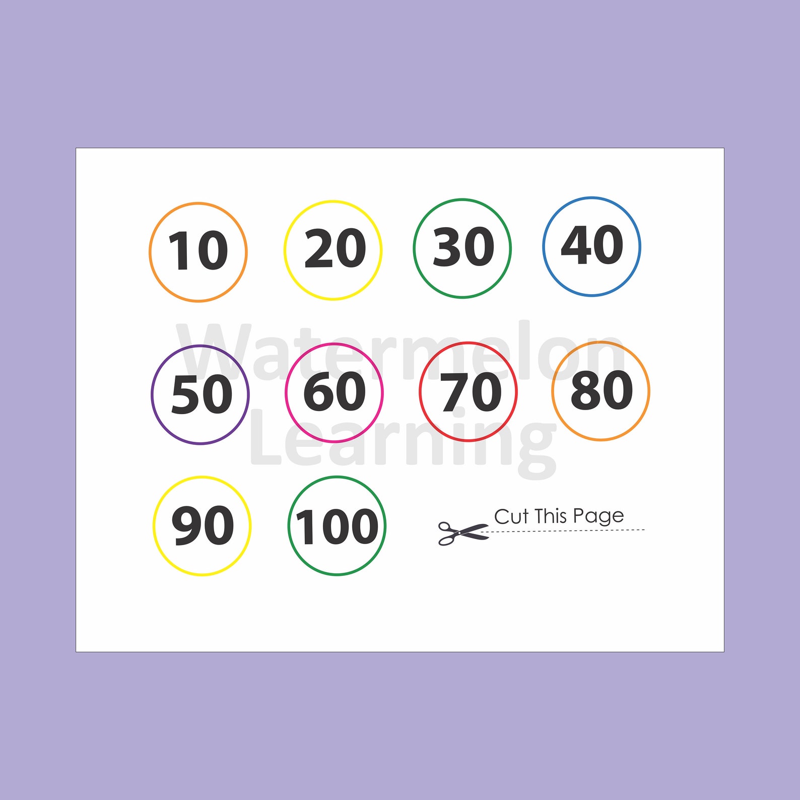 Counting by Ten Caterpillar Learning Page Skip Counting - Etsy