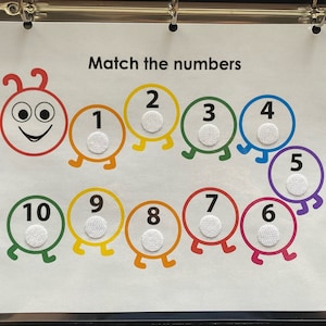 Counting One to Ten Caterpillar - Learning Binder Page - Etsy