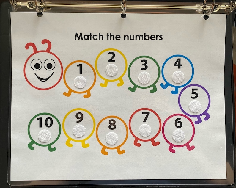 Counting One to Ten Caterpillar - Learning Binder Page - Etsy
