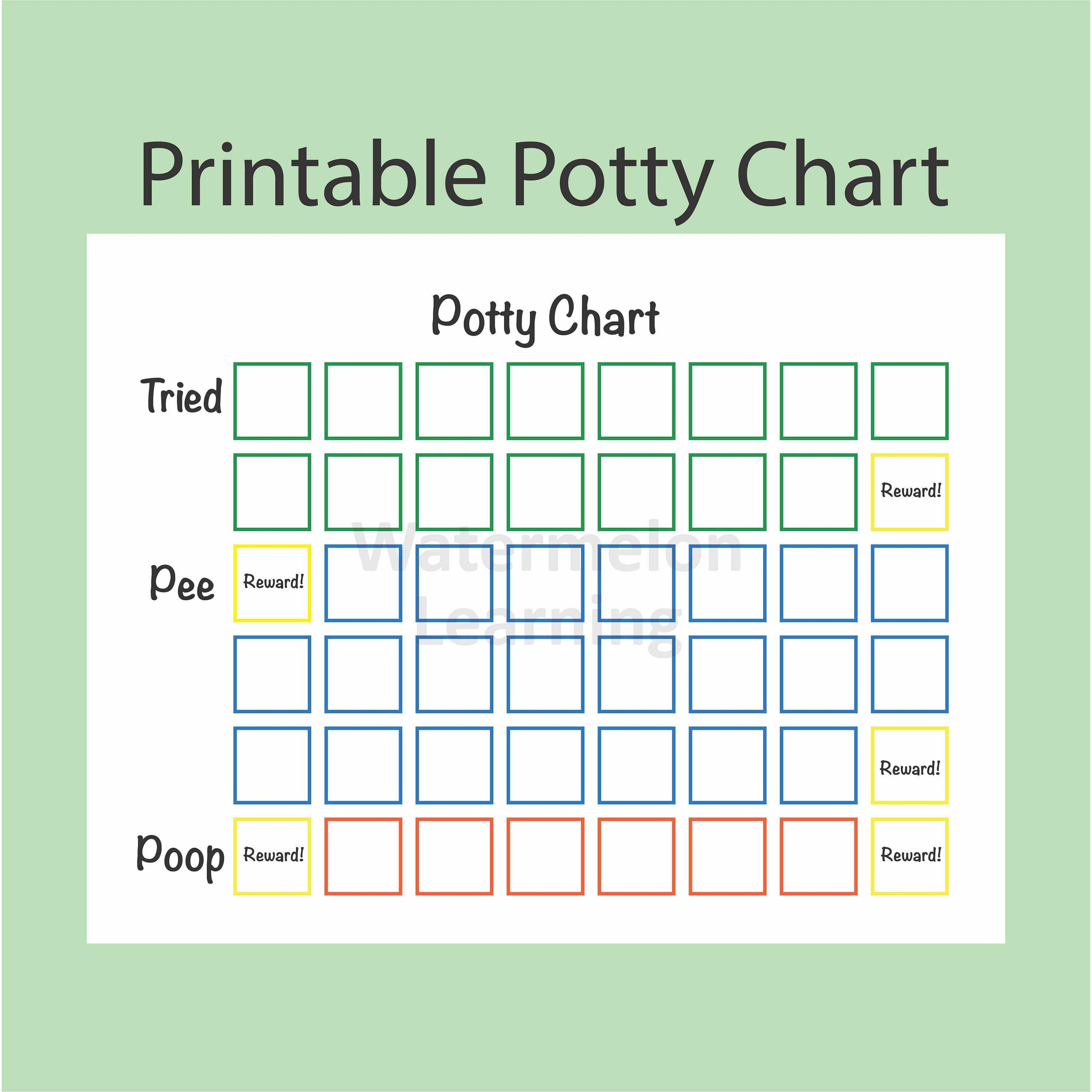 Potty Training Sticker Chart Etsy