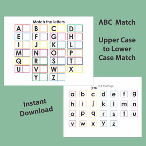 Upper Case to Lower Case Alphabet Matching - Learning Binder Page - Etsy