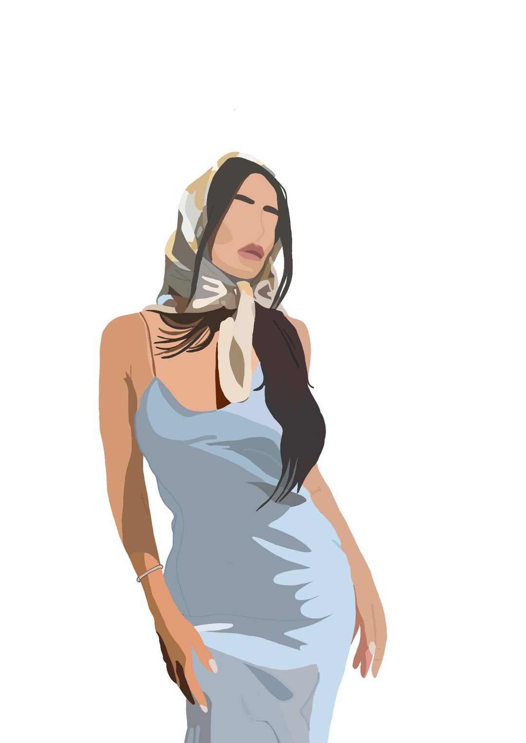 Minimalist Custom Portrait From Photo, Faceless Illustration (digital ...