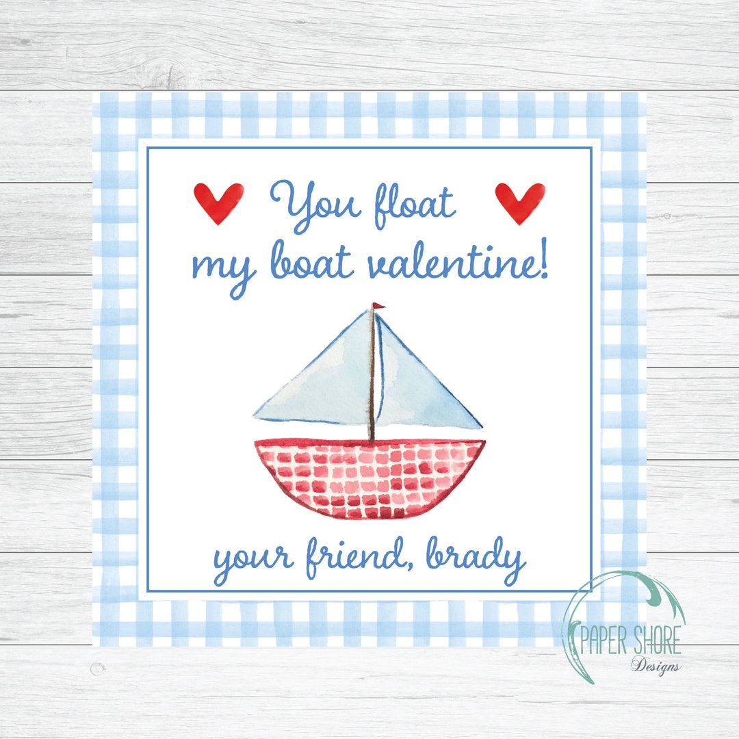 Watercolor Boat Valentine - Etsy