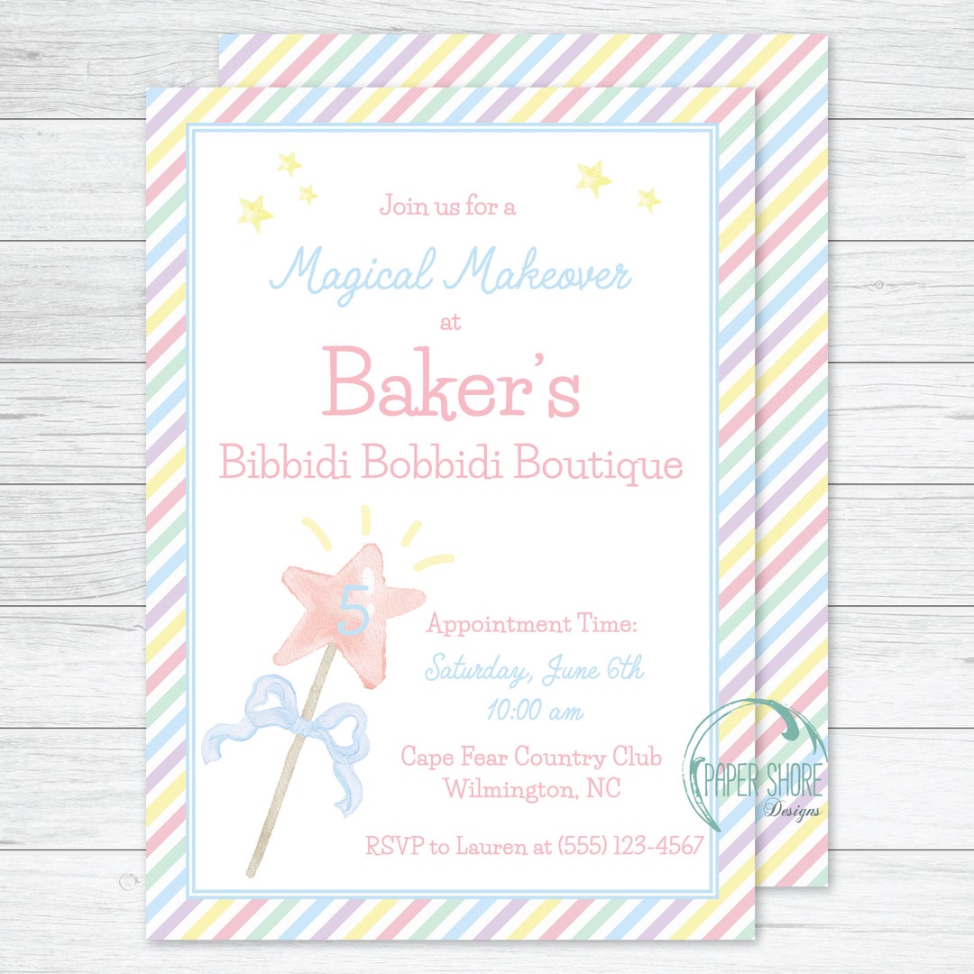 Watercolor Princess Wand Birthday Invitation - Etsy