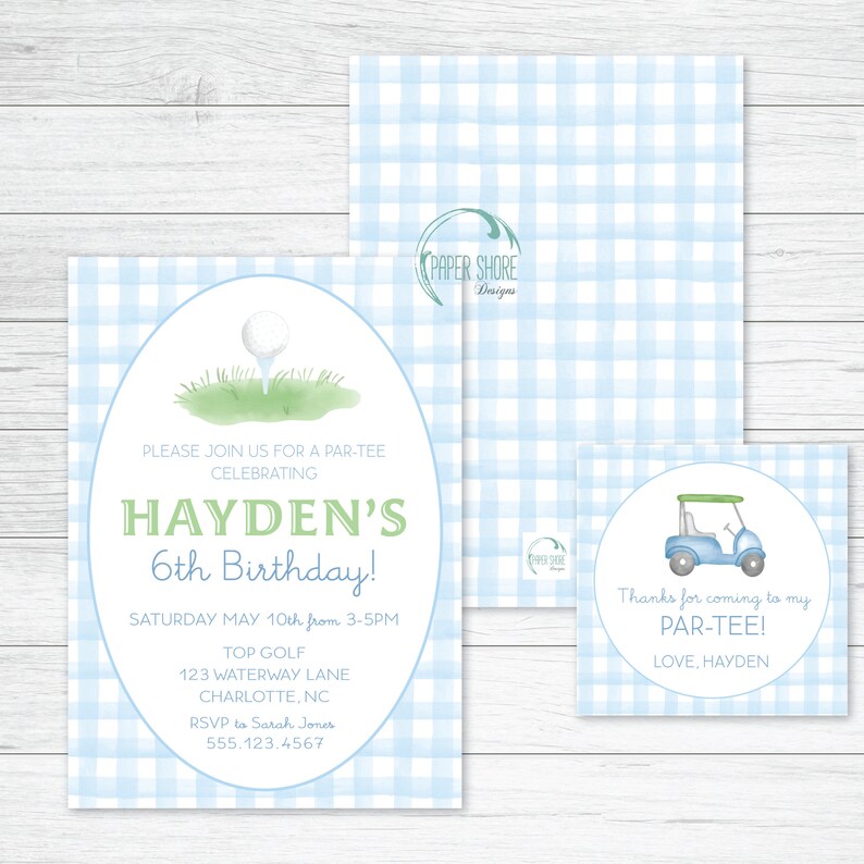 Watercolor Golf Birthday Invitation / Let's Par-tee - Etsy