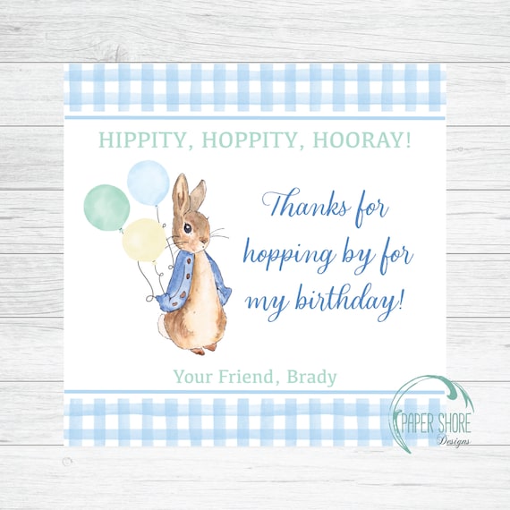 Watercolor Peter Rabbit Birthday Enclosure Card / Favor Tag | Etsy