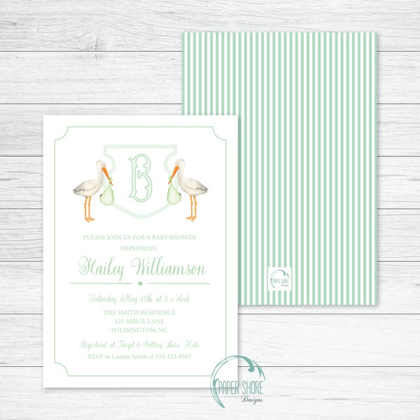 Stork Invitation - Etsy