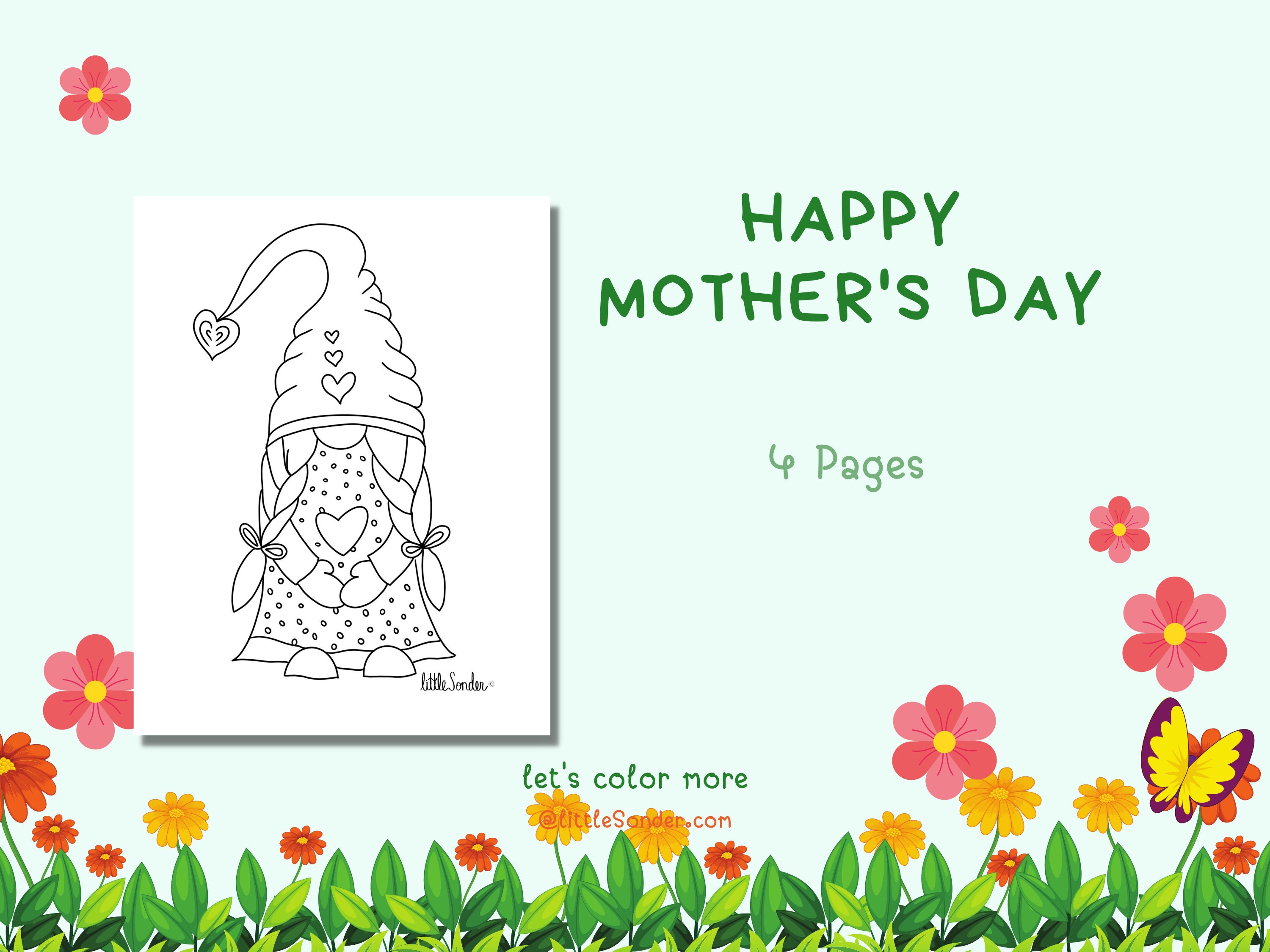 FOUR Mother's Day Coloring Pages; Download, Print, Color and Give to ...